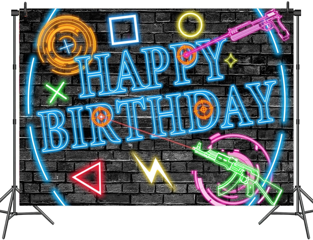 10x8ftLaser Tag Party Photo Backdrop Photography Background, Neon Glow ...