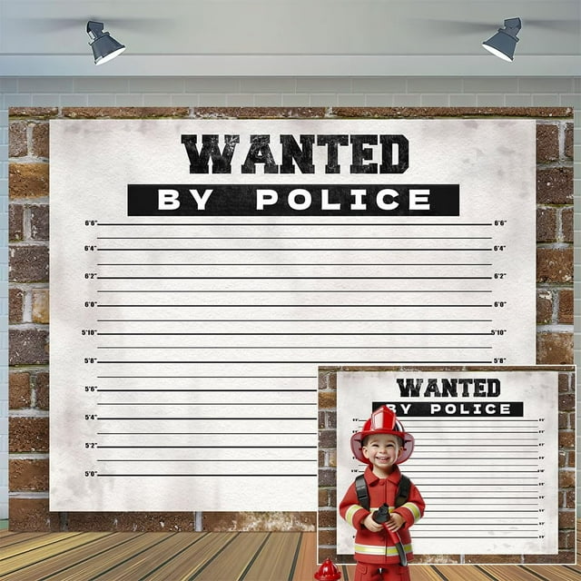 10x8ftPolice Lineup Mugshot Photo Backdrop Photography Wanted by Police ...
