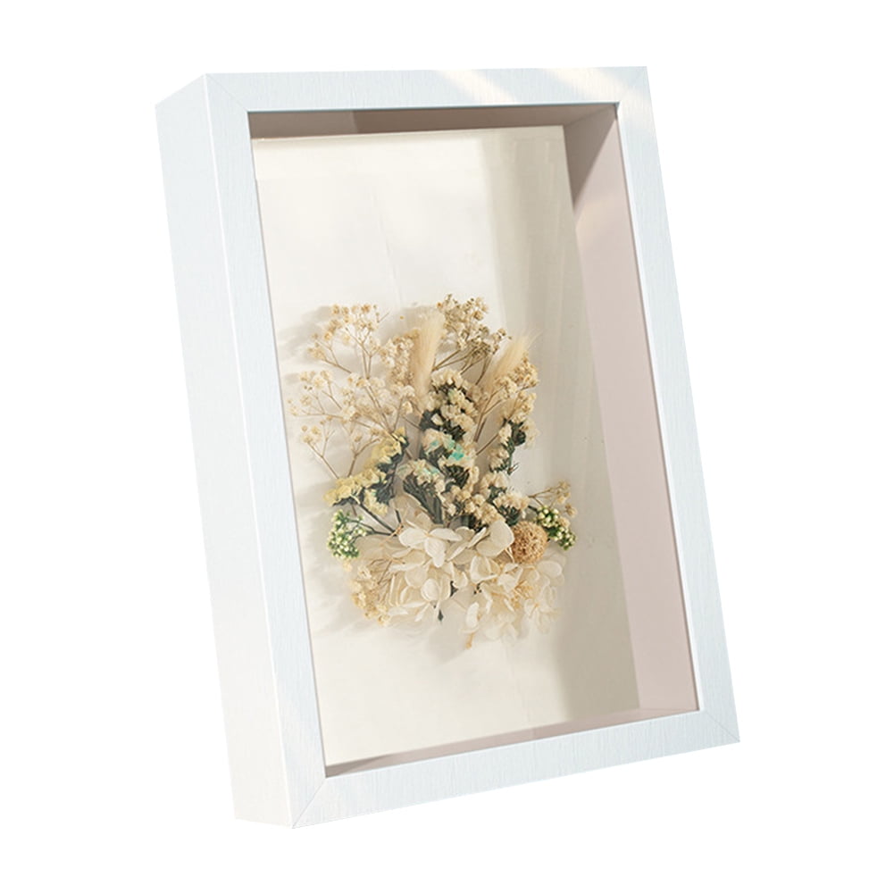 10x8inch Shadow Box Picture Frame with Linen Board - Deep Wood & Glass ...