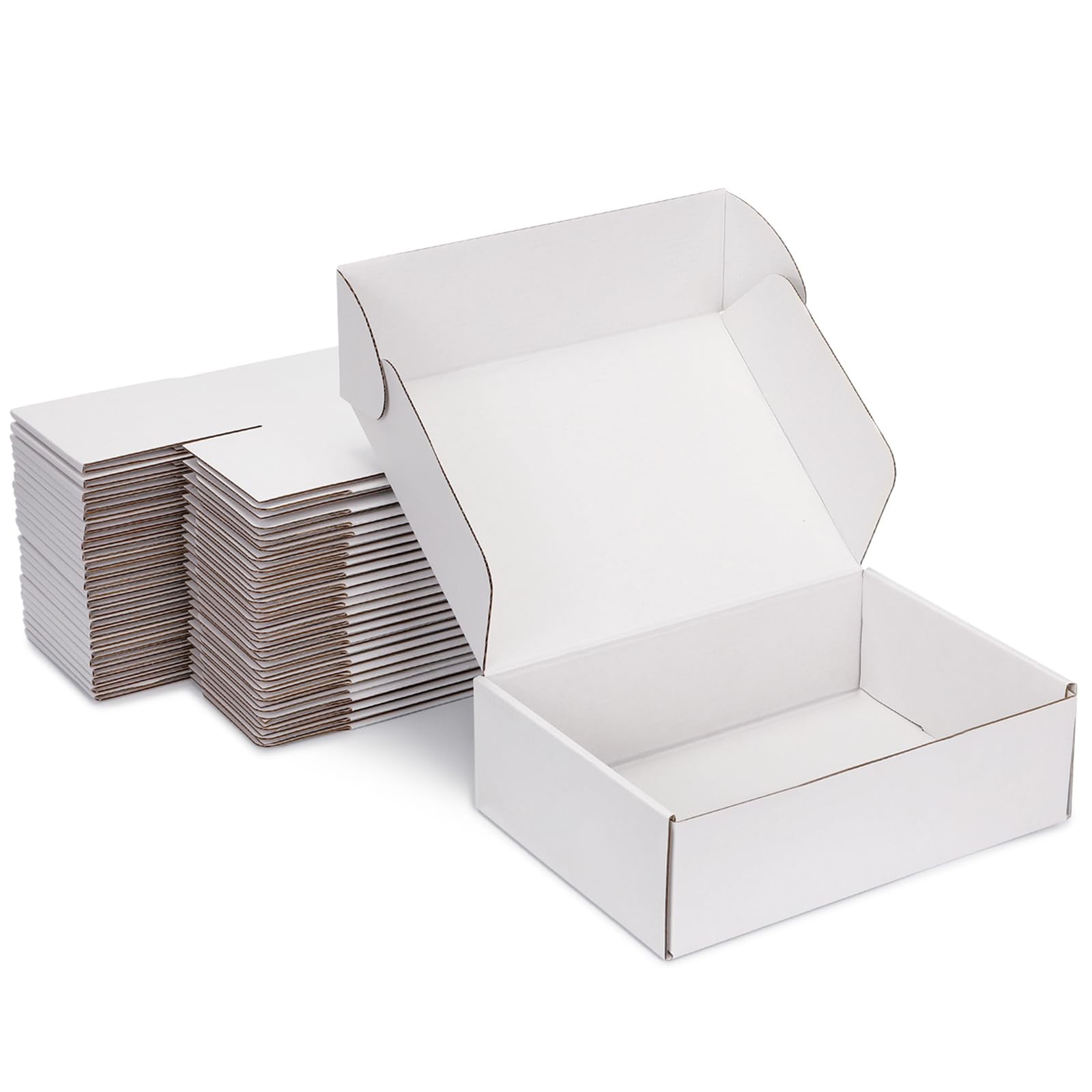10x8x3 White Small Shipping Boxes - 25 Pack Corrugated Cardboard Mailer ...