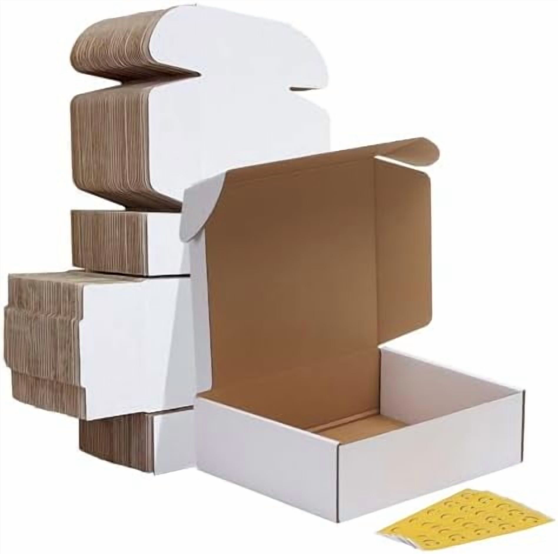 10x8x3 inches Shipping Boxes Set of 25, White Corrugated Cardboard Box ...