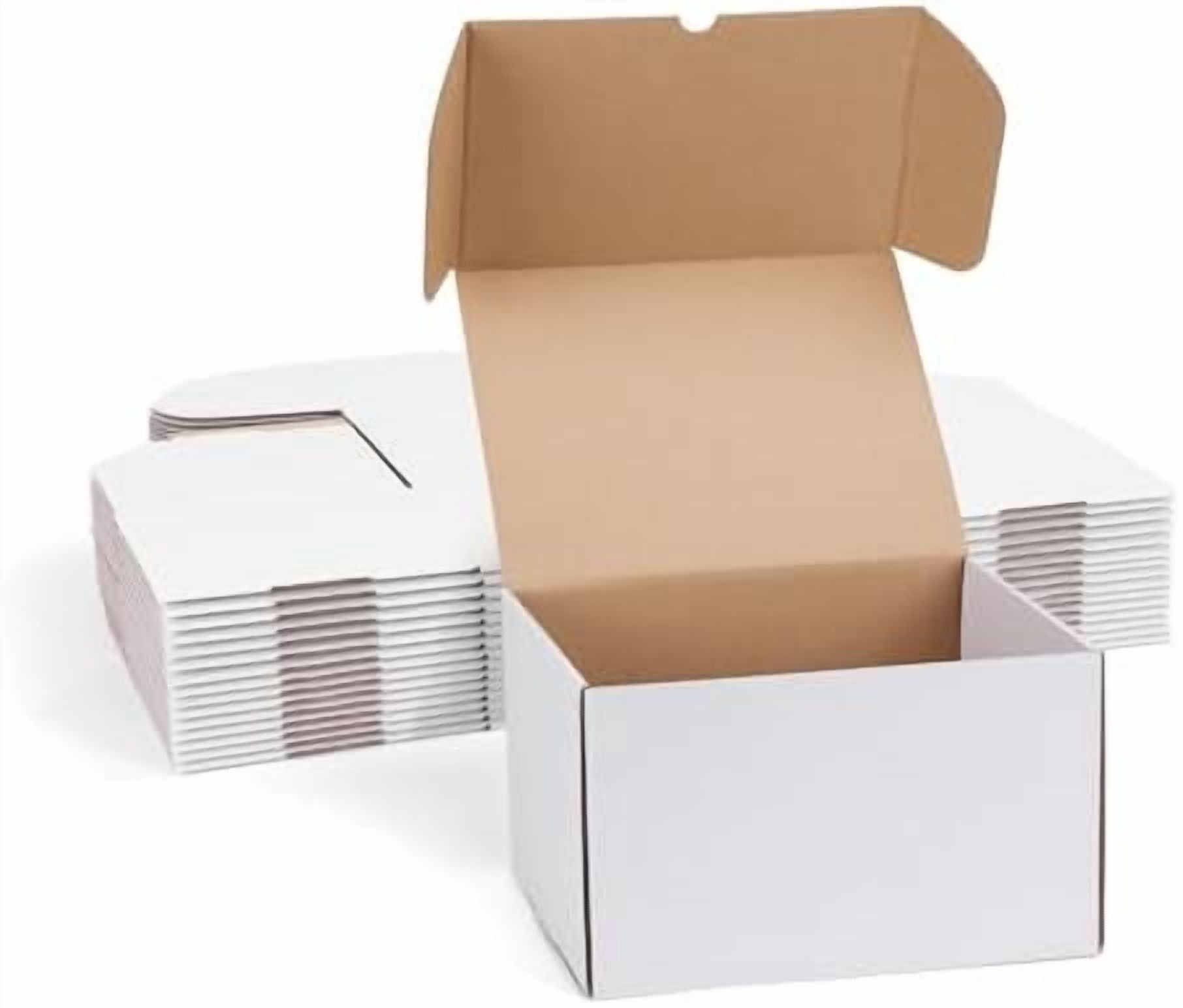 10x8x6 White Shipping Boxes Set of 15, Corrugated Cardboard Mailer ...