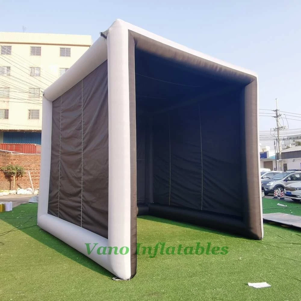 10x9x9ft Inflatable Golf Simulator Tent Practice Swing Net Cage Tent ...