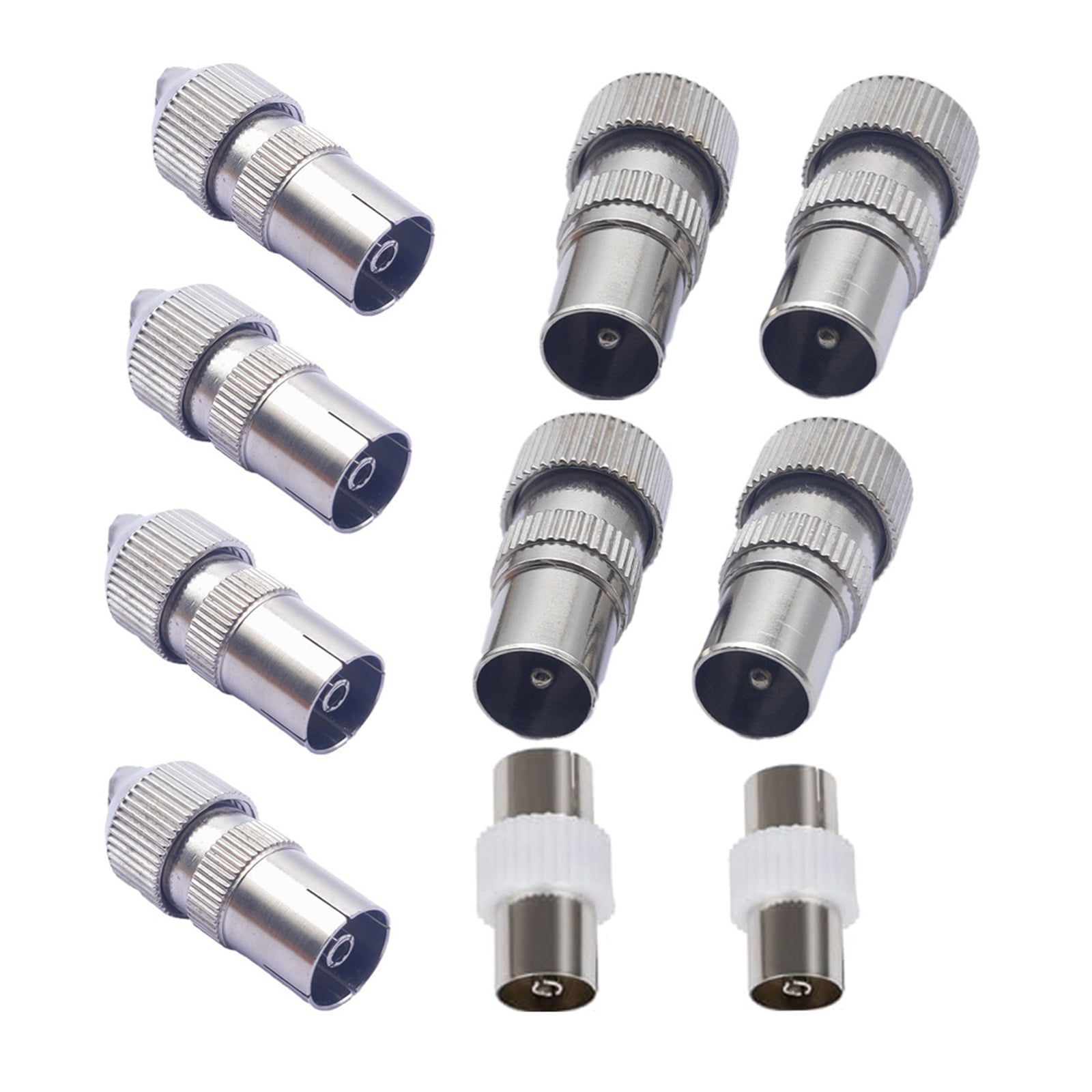 10xFemale Male TV Connection Head Connectors Coaxial TV Aerials ...