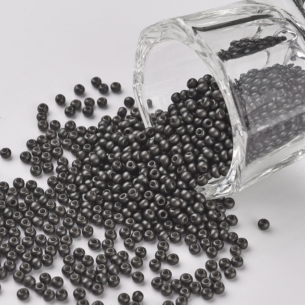 11/0 FGB Grade A Round Glass Seed Beads Baking Paint Dark Olive Green 2 ...