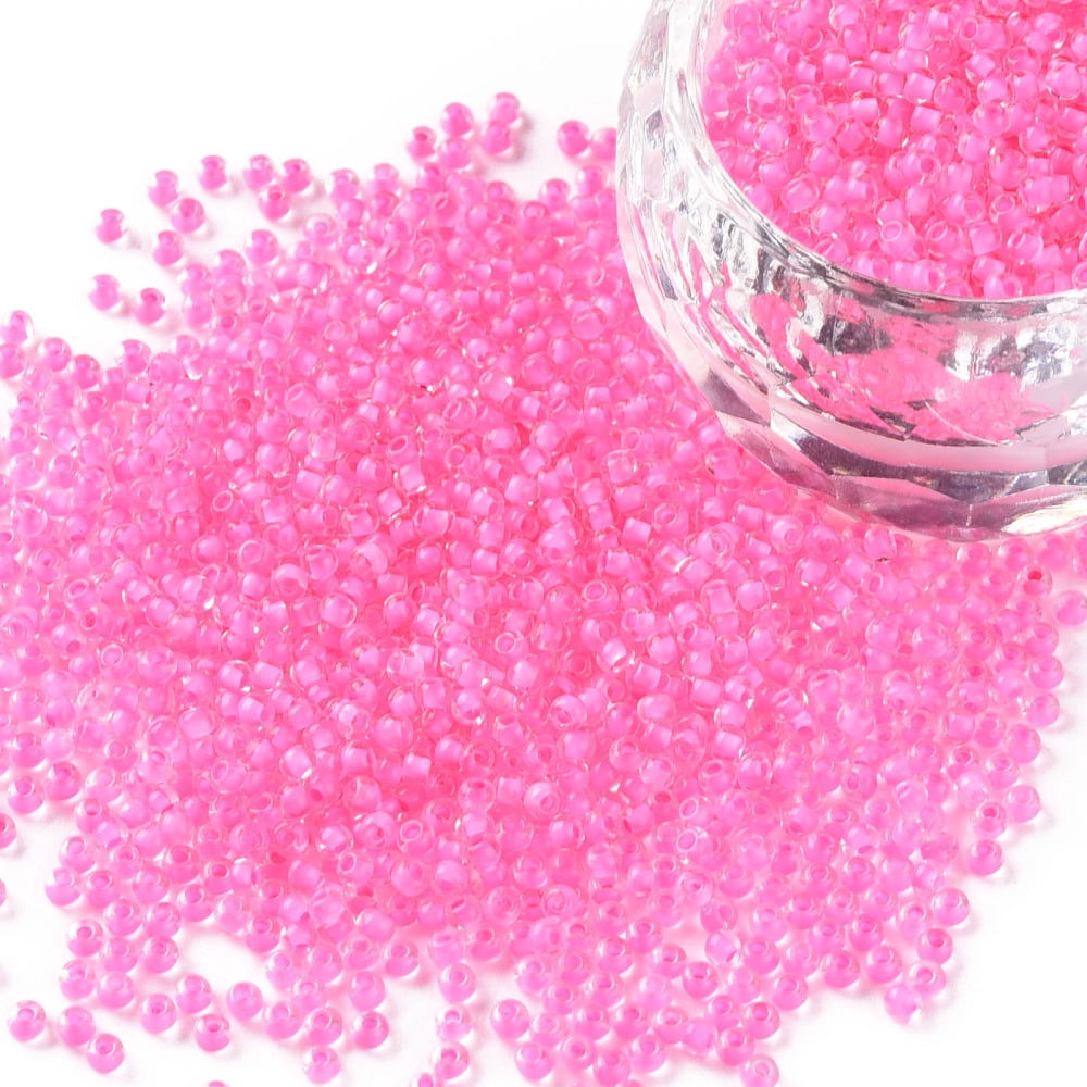 11/0 FGB Grade A Round Glass Seed Beads Transparent Inside Colours Hot ...