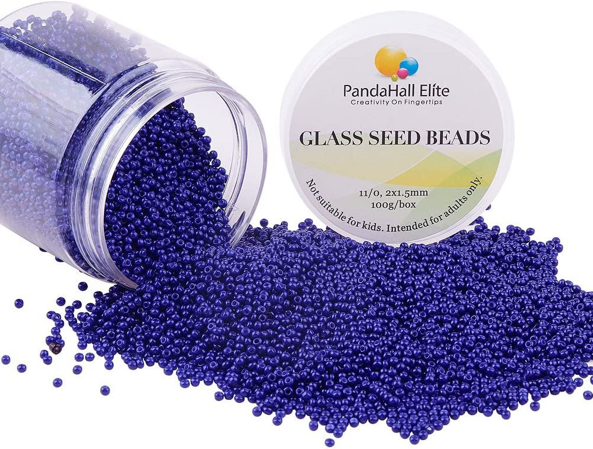 11/0 Glass Seed Beads Baking Varnish Opaque Colours Round Midnight Blue ...