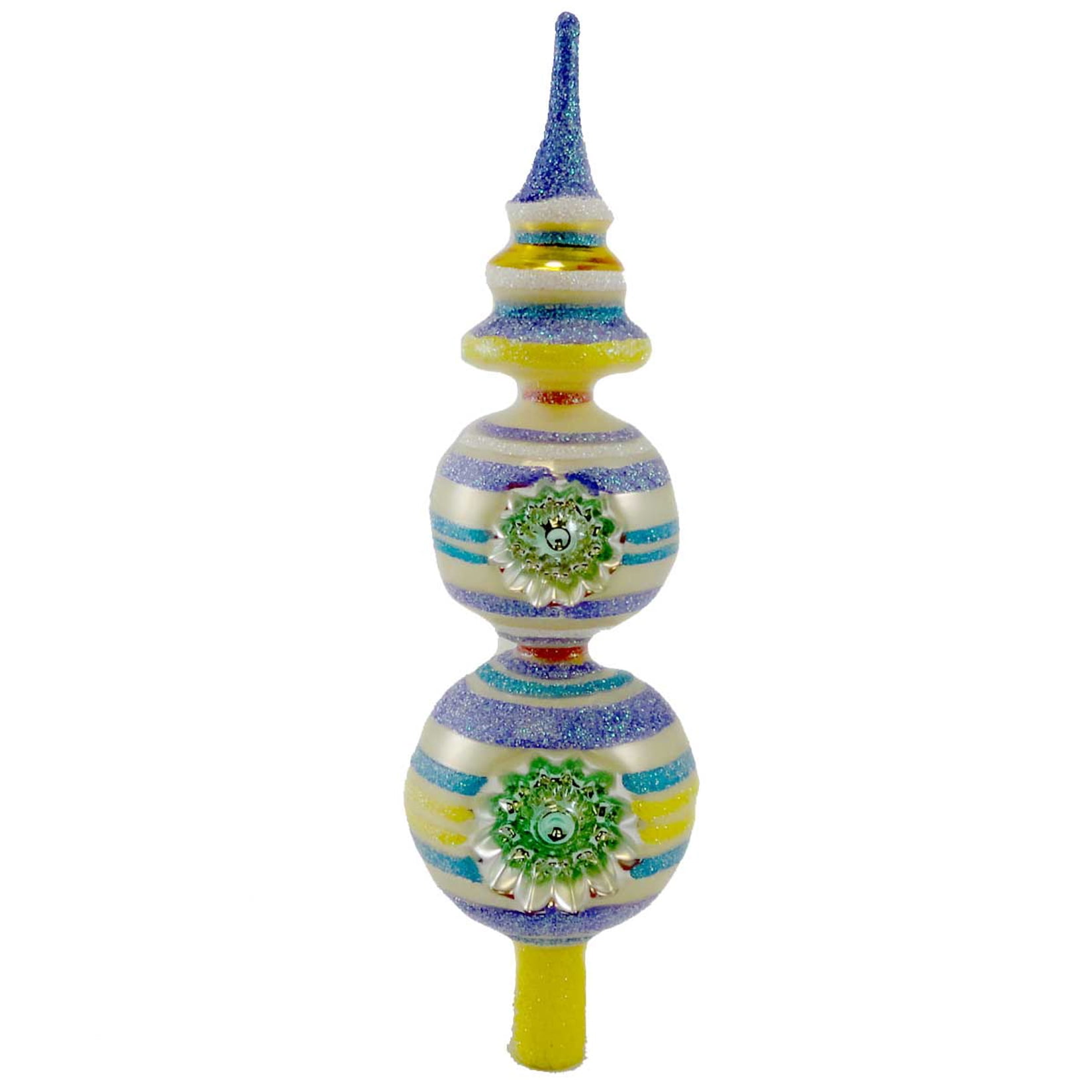 11.00In Purple Double Reflector Finial, Glass, Shiny Brite Tree Topper ...