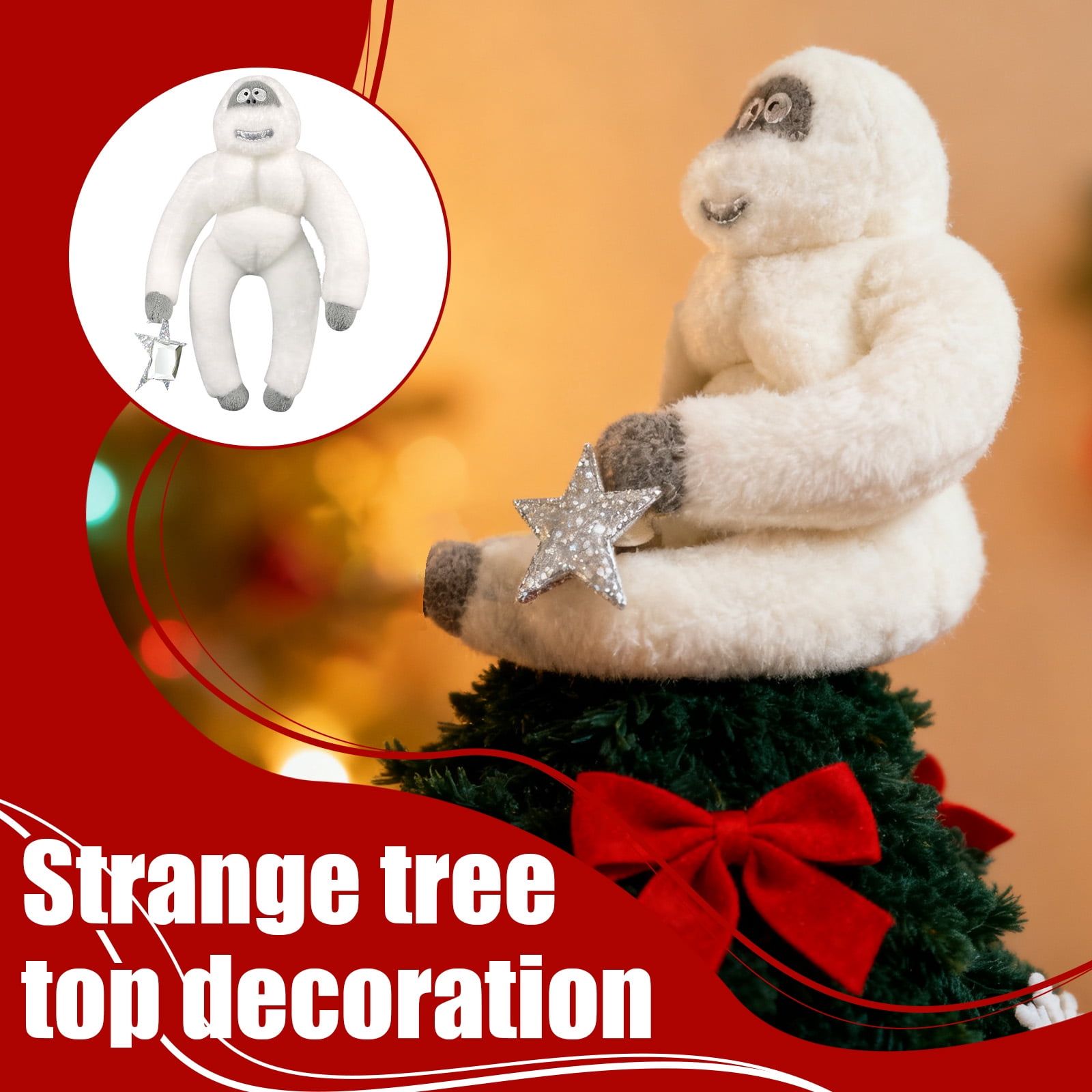 11.02x8.27 Inch Plush Snowman Tree Topper, Christmas Funny Snowman Tree ...