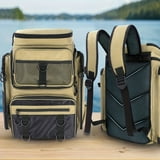 11.1 Gallon Large Fishing Backpack with Rod Holder - Durable Polyester ...