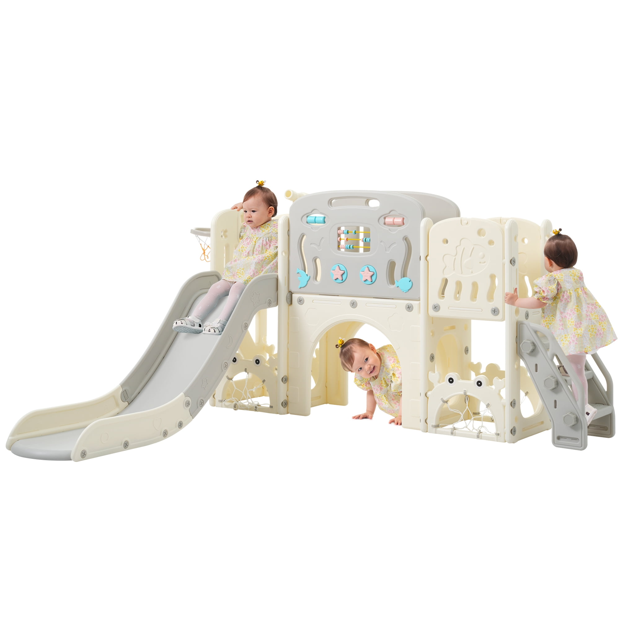 11 in 1 Toddler Slide, Kids Slide for Toddler Age 1-3 with Hoop, Kids ...