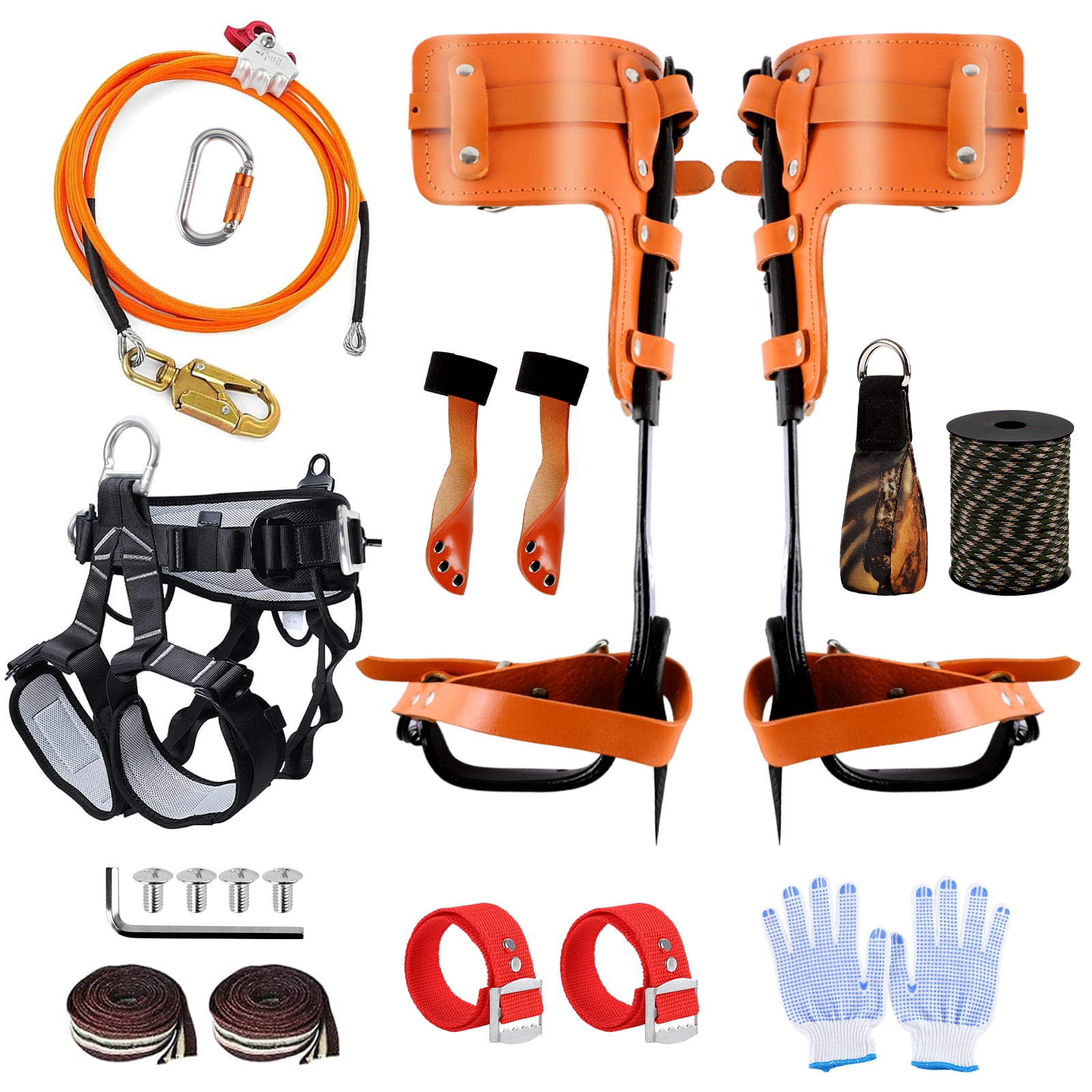 11 in 1 Tree Climbing Spikes Kit, Tree Climbing Gear with Adjustable ...
