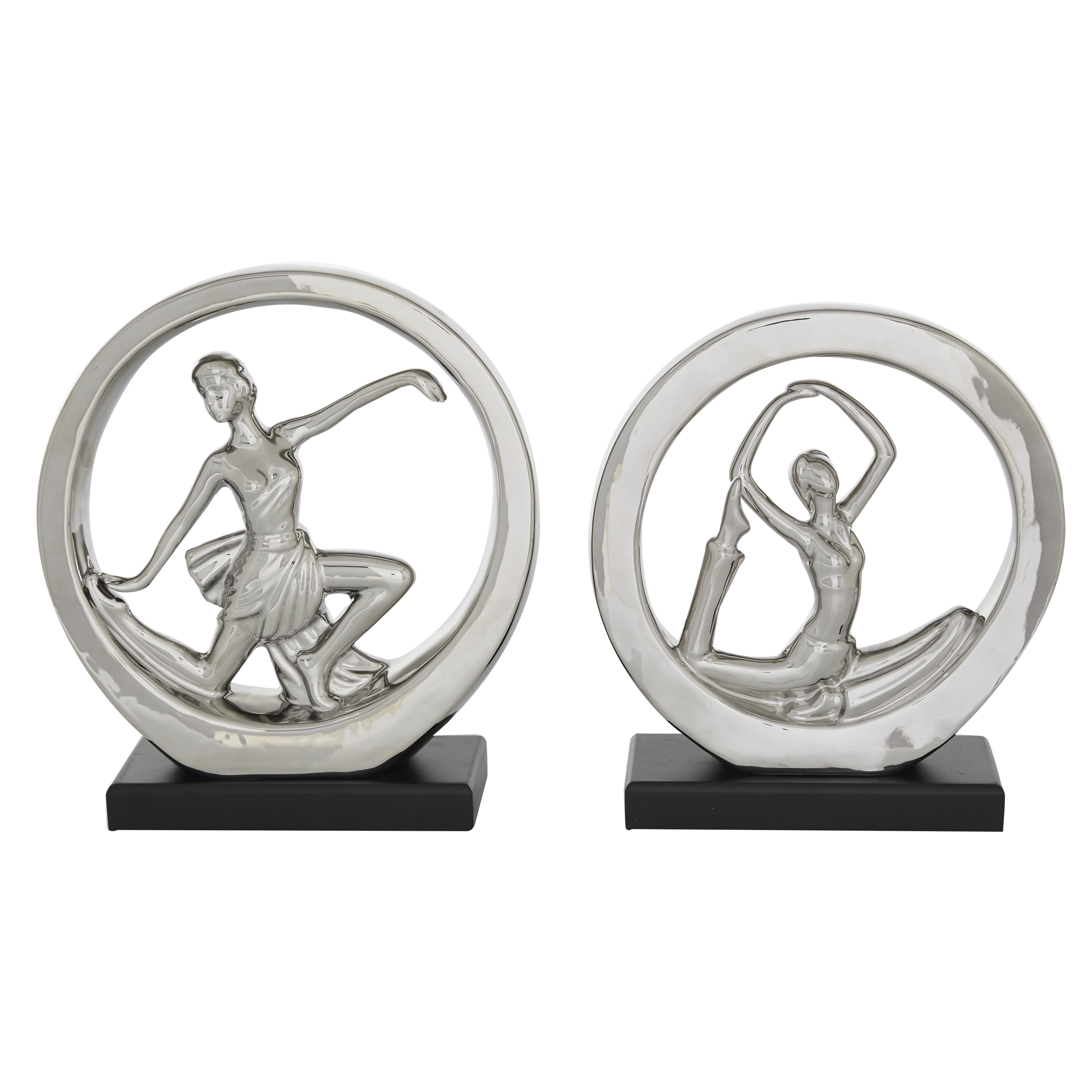 DecMode Polystone Dancer Sculpture Set - Yoga Figures - 2 Count ...