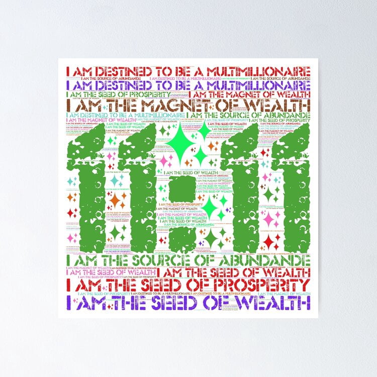 11:11 Law of Attraction Visualization Rugged Font UNFRAMED Poster ...