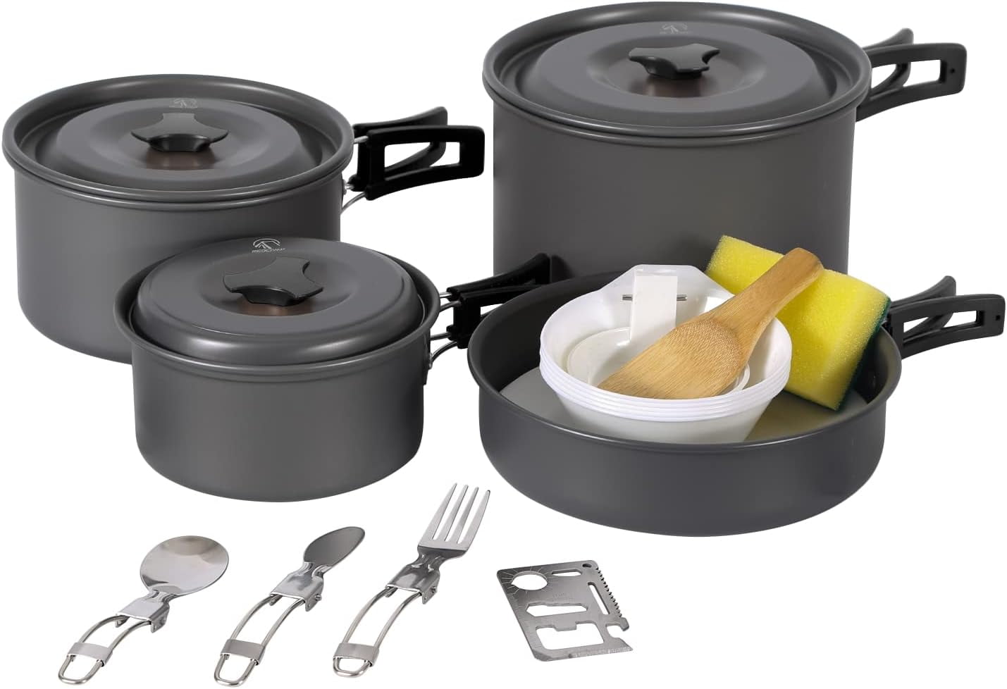 11/12/17/22 PCS Camping Cookware Mess Kit, 800ml (28oz) Backpacking ...