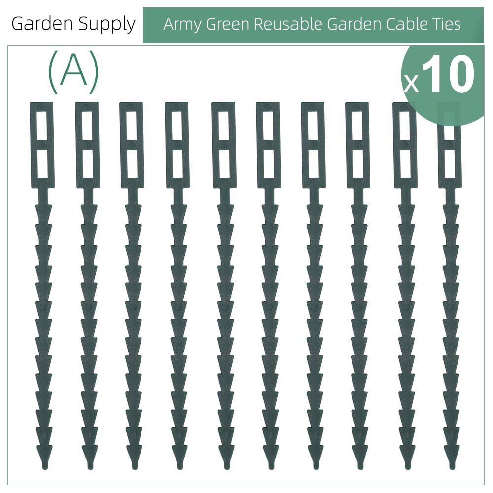 11/13/17/23CM Army Green Reusable Garden Cable Ties for Plants ...