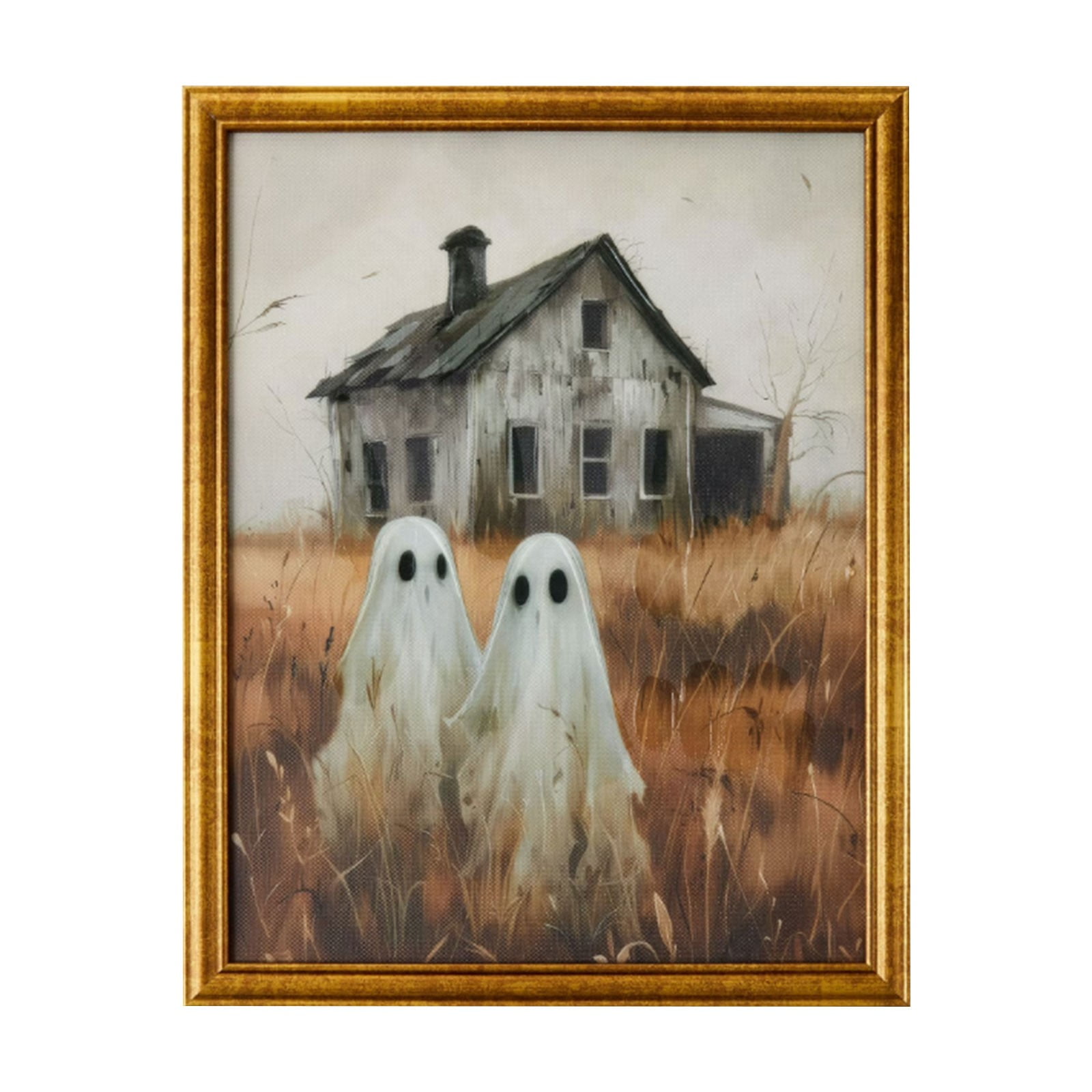 11×14 Framed Ghost Wall Decor – Antique Gold Wooden Frame, Dyed Gel ...