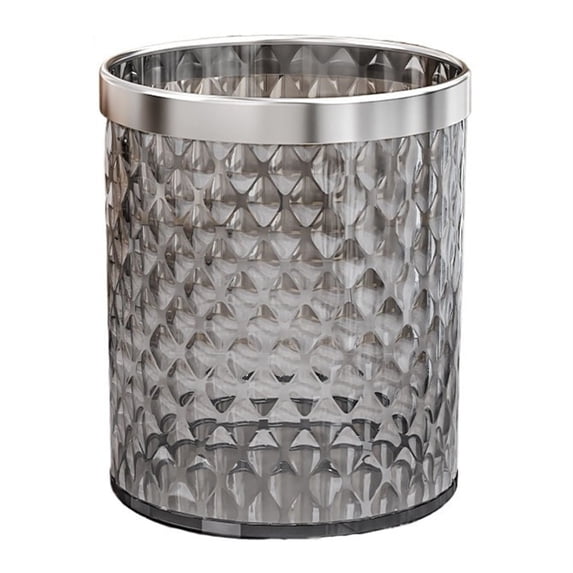 11/15 Liter Clear Plastic Trash Can, Open Top Round Trash Can Waste ...