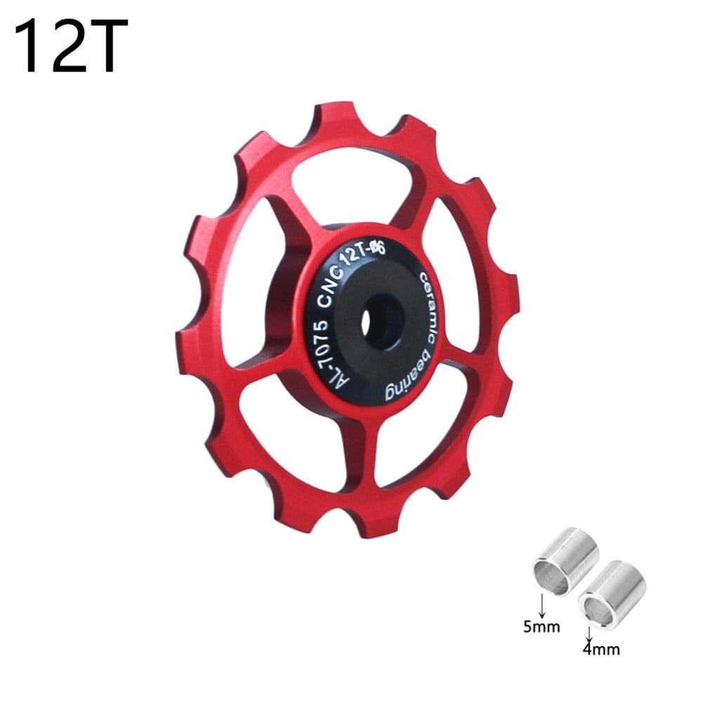 11-17T Wheel Mtb Ceramic Bearing Jockey Pulley Road Bike Bicycle Rear Derailleur (Red12T ...