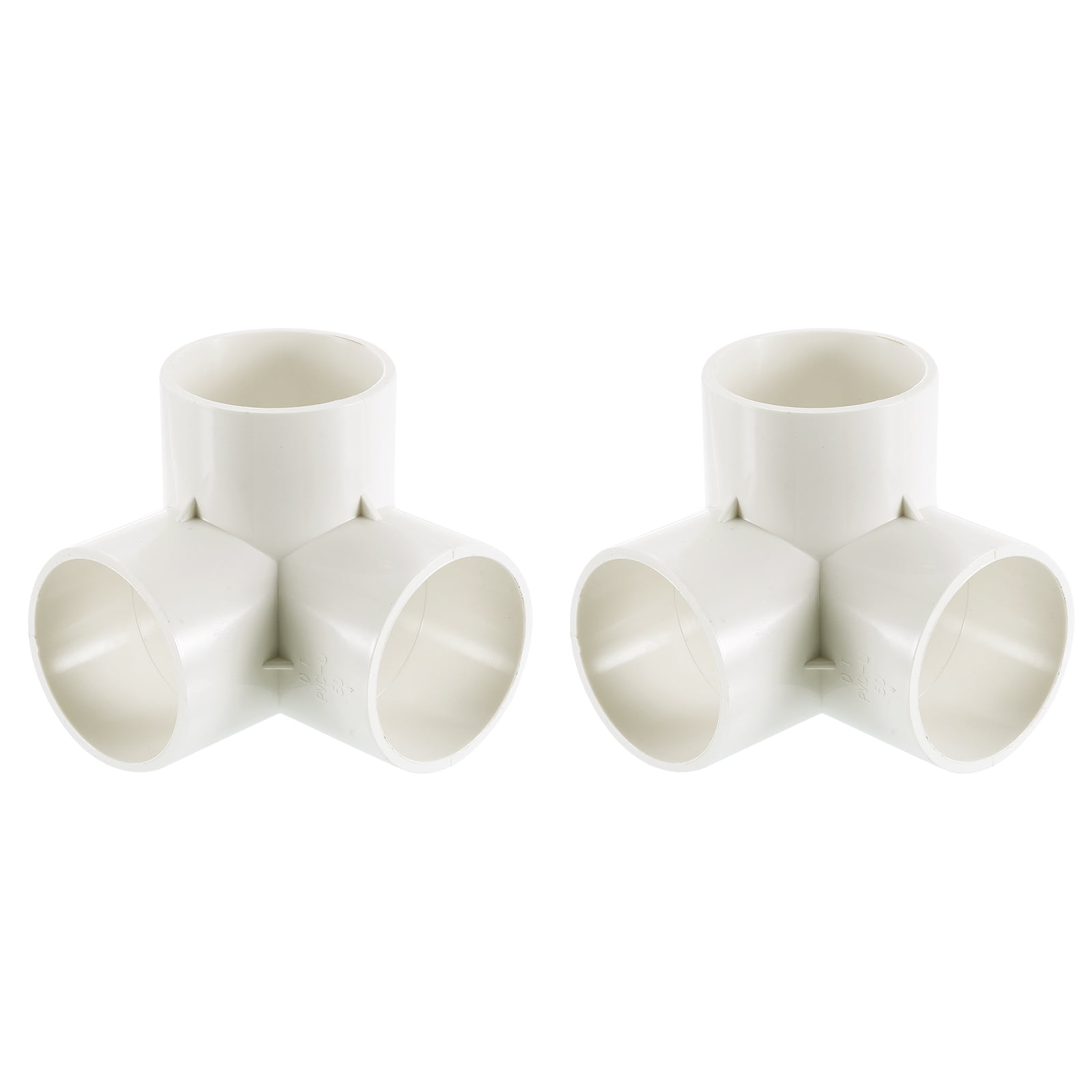 11/2" PVC Fittings, 2 Pcs 3 Way Elbow Connector Elbow PVC Corner Fitting, White - Walmart.com