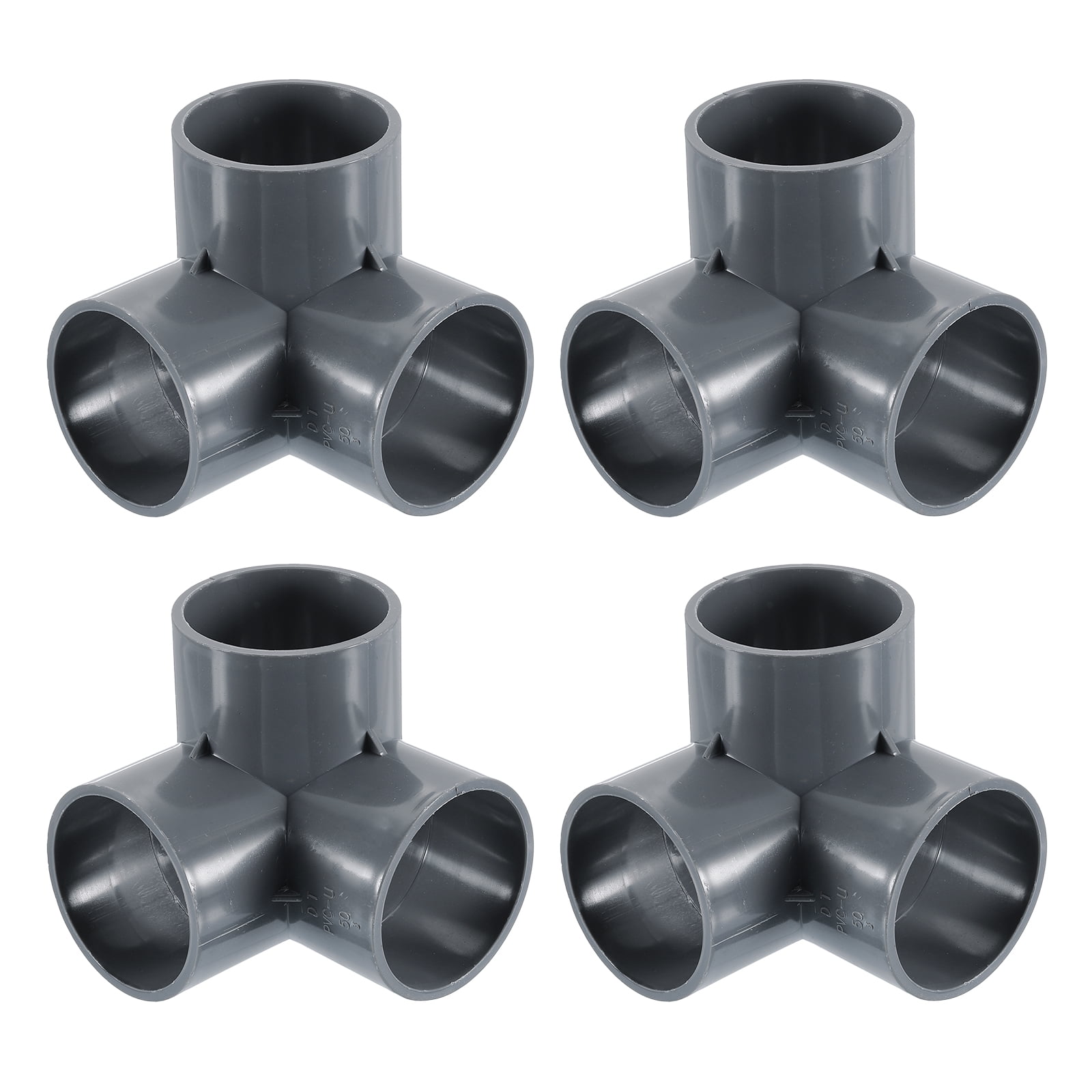 11/2" PVC Fittings, 4 Pcs 3 Way Elbow Connector Elbow PVC Corner Fitting, Grey - Walmart.com