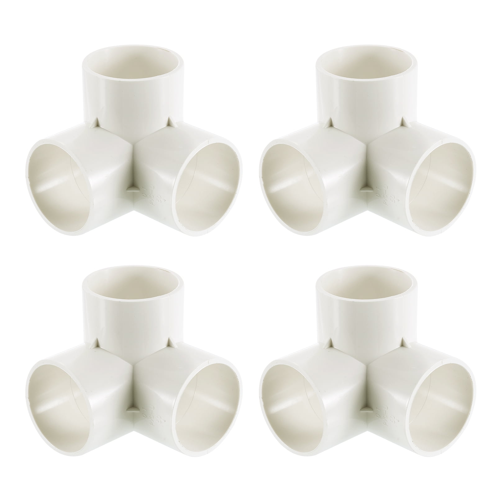 11/2" PVC Fittings, 4 Pcs 3 Way Elbow Connector Elbow PVC Corner Fitting, White - Walmart.com