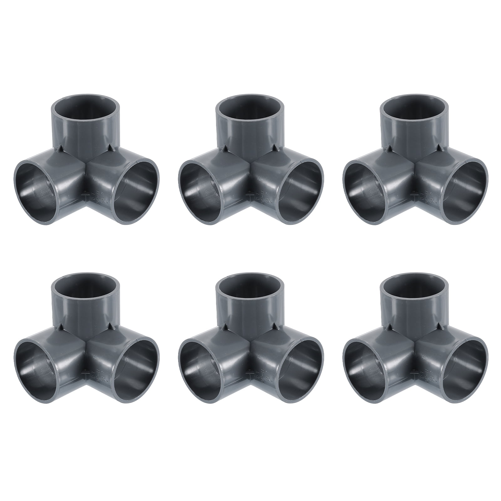 11/2" Fittings, 6Pcs 3 Way Elbow Connector Elbow Corner Fitting, Grey ...