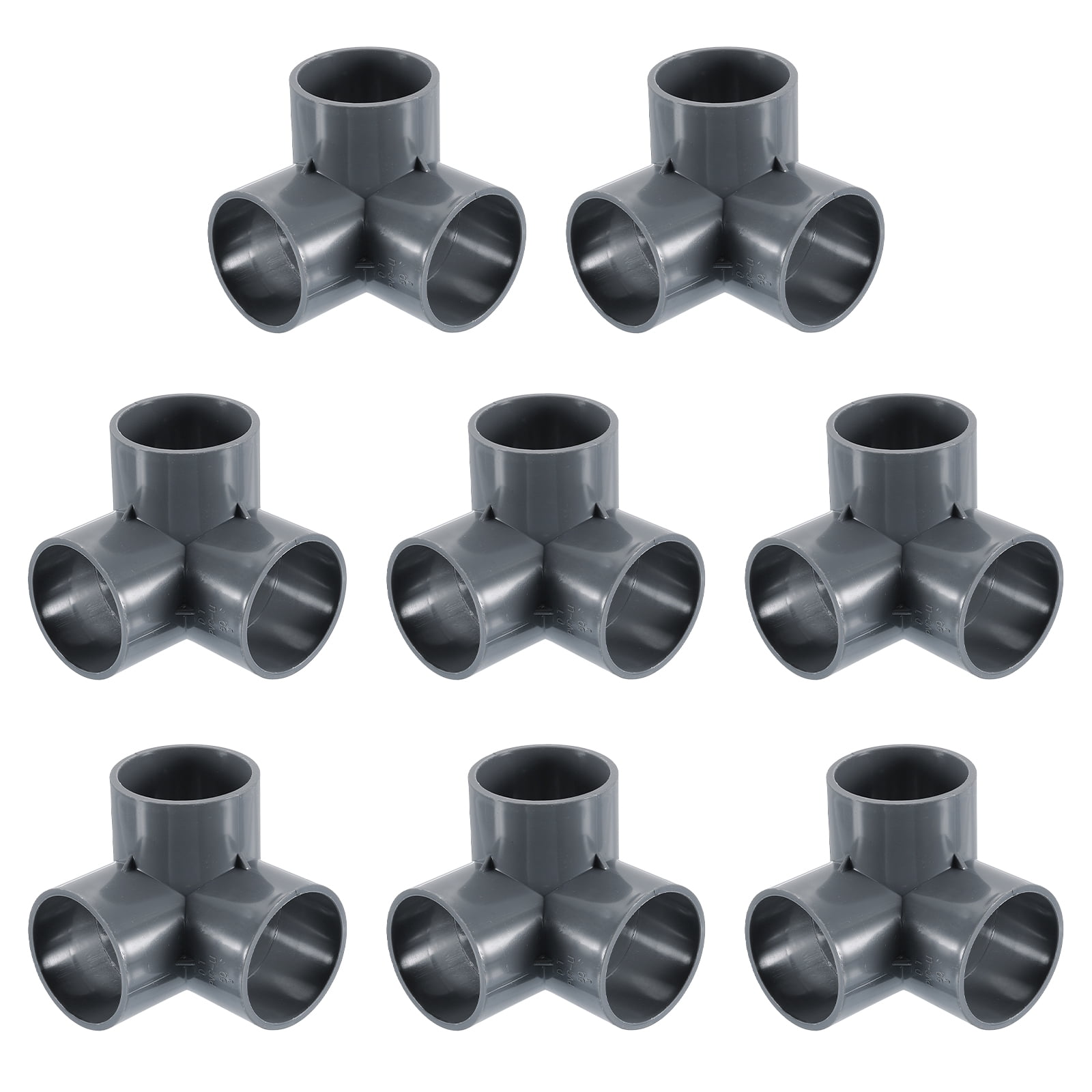 11/2" PVC Fittings, 8 Pcs 3 Way Elbow Connector Elbow PVC Corner ...