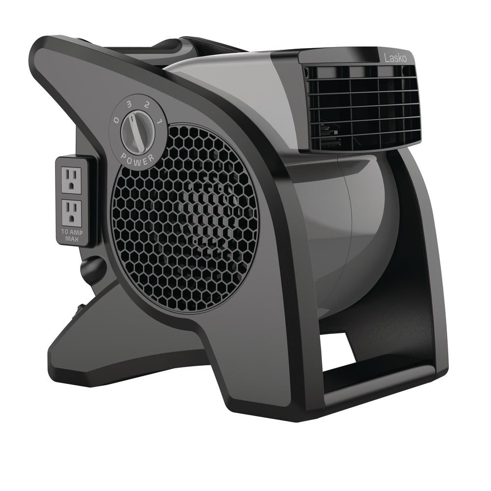11.2 in. 3 Speeds Blower Fan in Gray with Carry Handle, Circuit Breaker ...