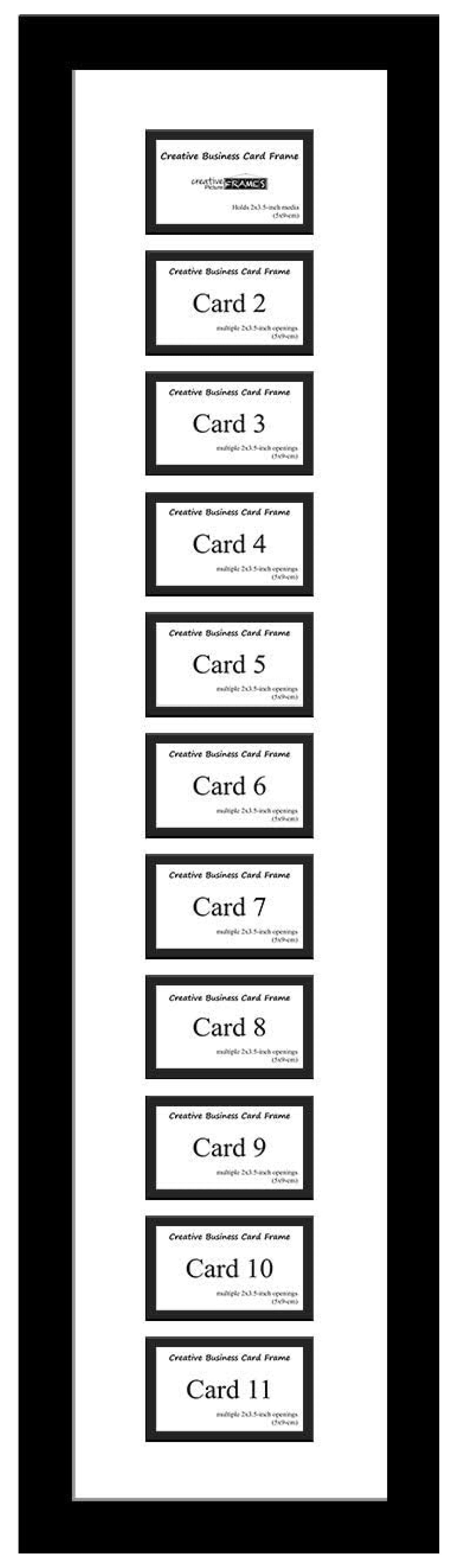 11-2" x 3.5" Opening Black Business Card Frame with 8" x 34" Double ...