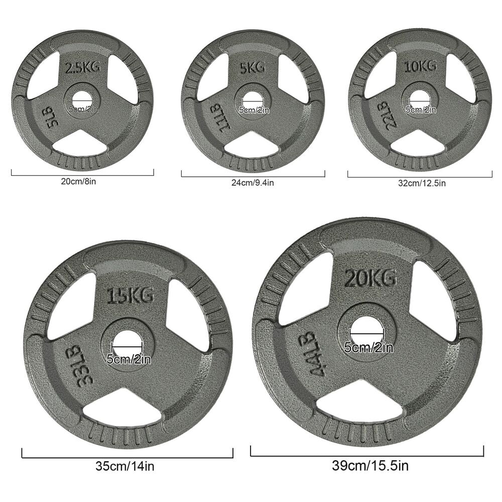 11/22/33/44 LB 2-Inch Grip Weight Plate Set Barbell Plates Various ...