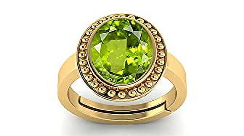 11.25 Ratti 10.35 Carat Aa++ Quality Certified Natural Green Peridot Gemstone Panchdhatu Metal ...