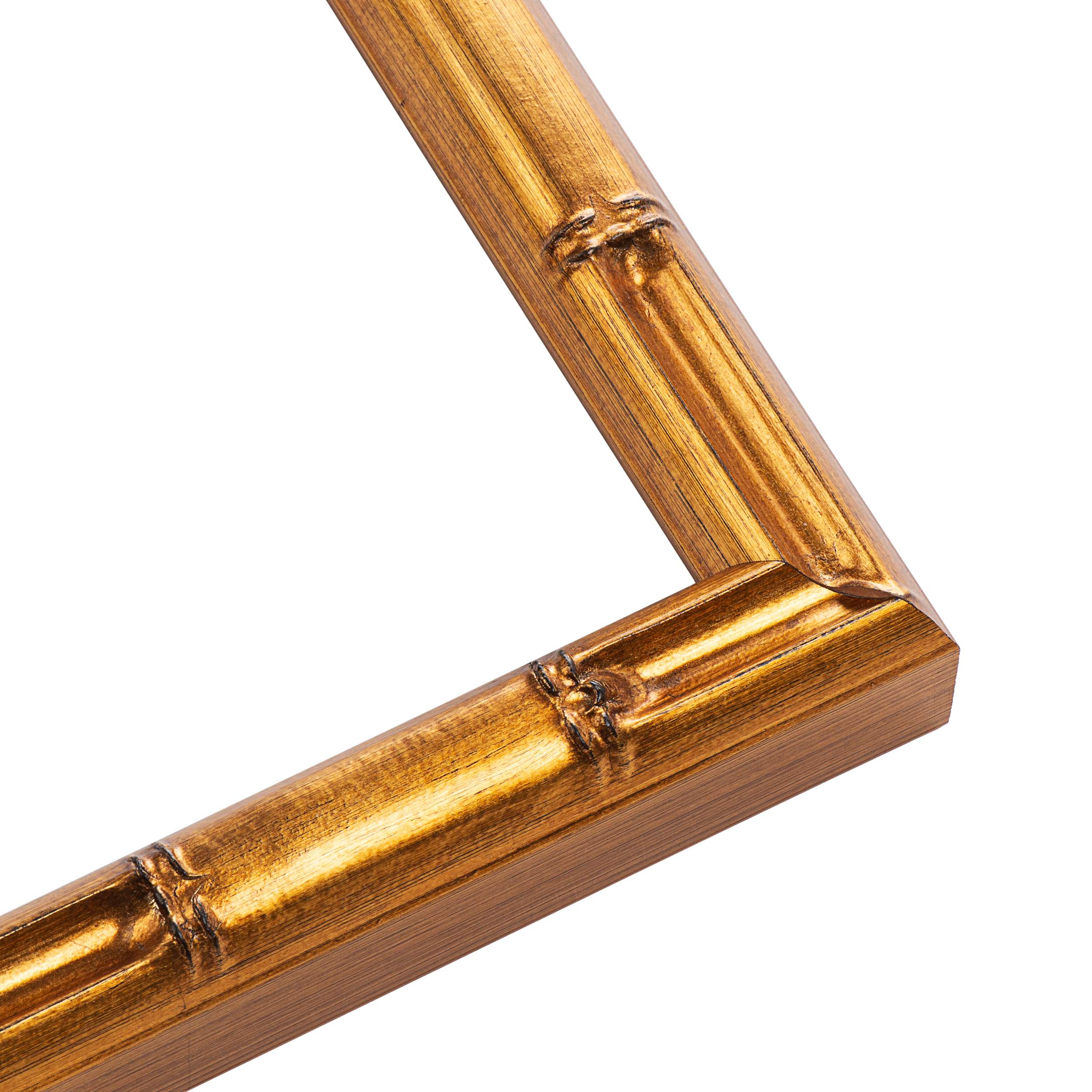 11.25x13.75 Newspaper Frame Solid Wood - Matte Gold Bamboo Finish ...