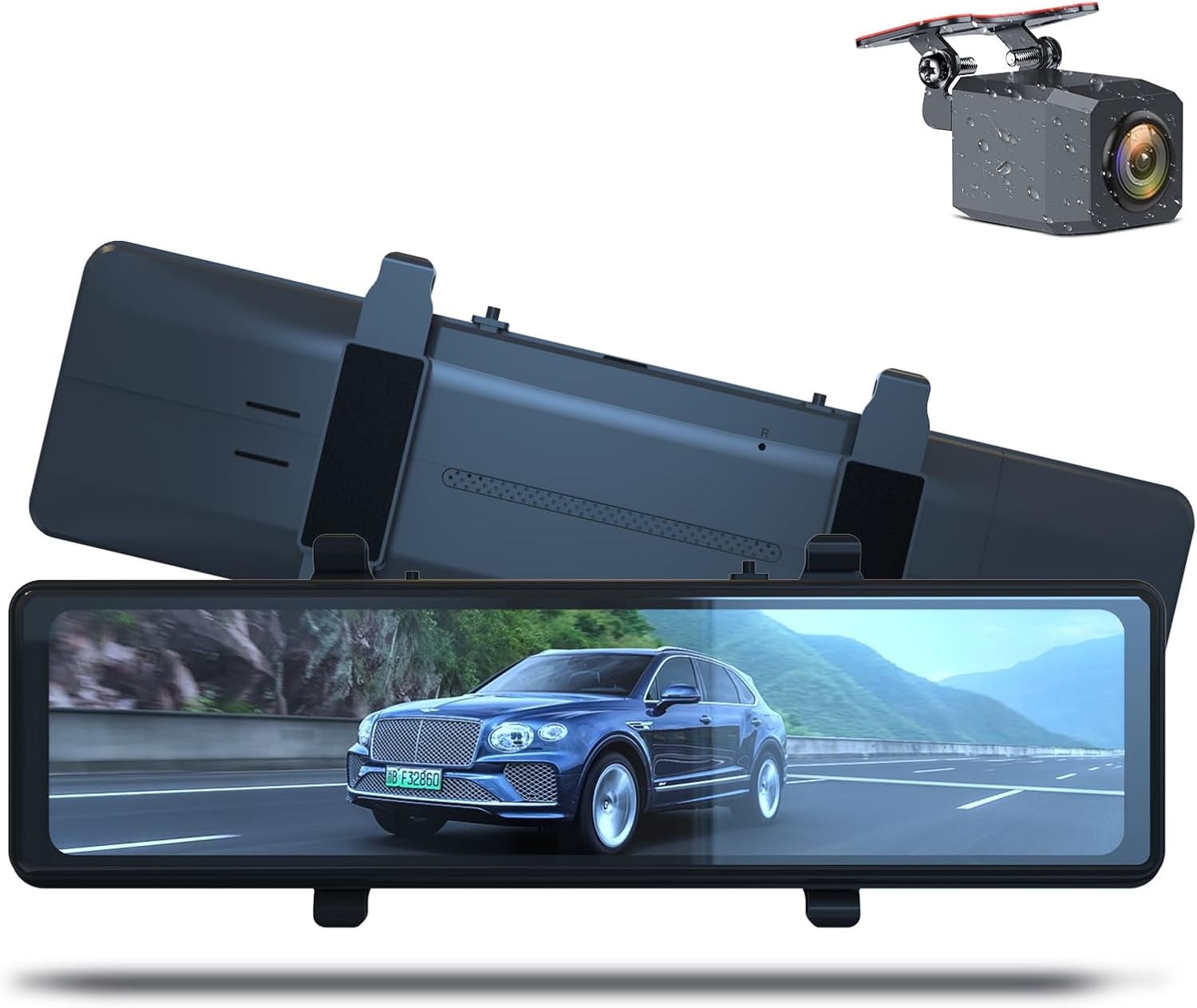 11.26" 4K UHD Front and Rear Dash Cam with Wireless Carplay, Android ...