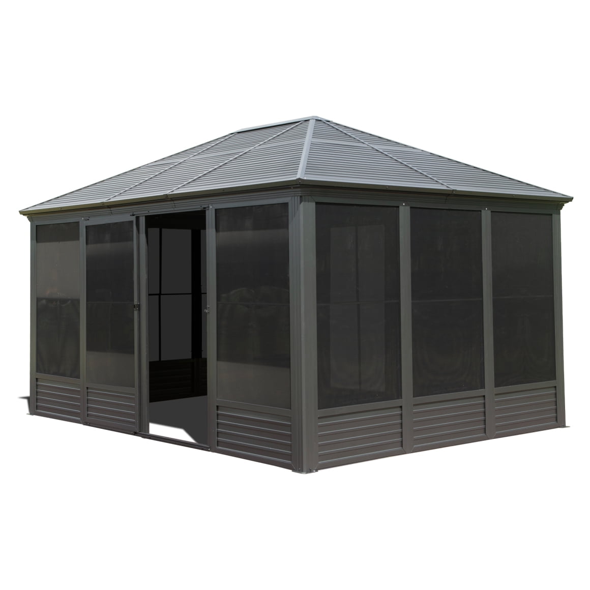 11.2x14.6FT Outdoor Sunroom, All-Season Solarium Gazebo with Galvanized ...