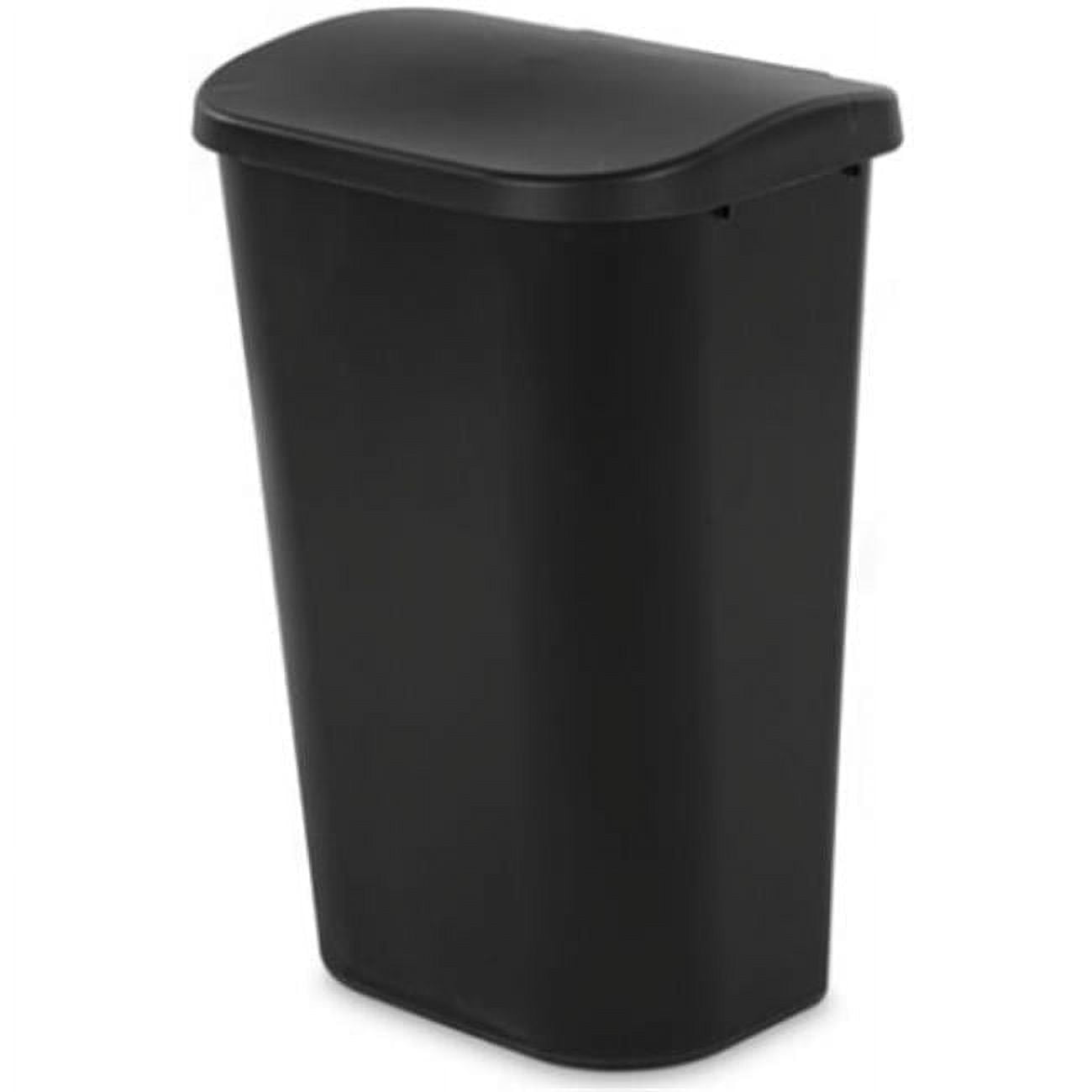 11.3 gal Lift Top Wastebasket, Black - Pack of 6 - Walmart.com