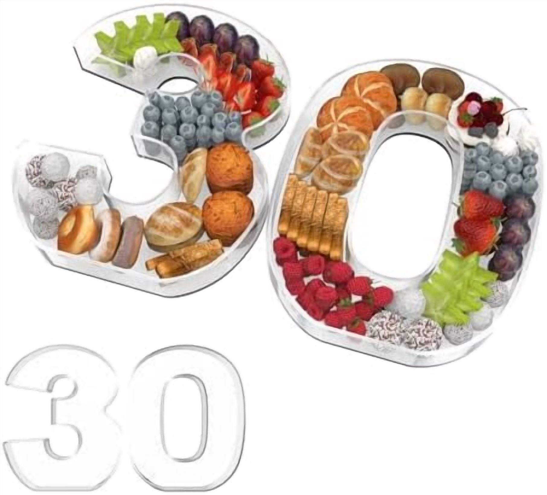 11" 30 charcuterie Numbers Tray, Acrylic Fillable Number Charcuterie ...