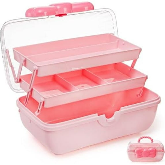 11" Three-Layer Multipurpose Storage Box, Clear Plastic Art Craft ...