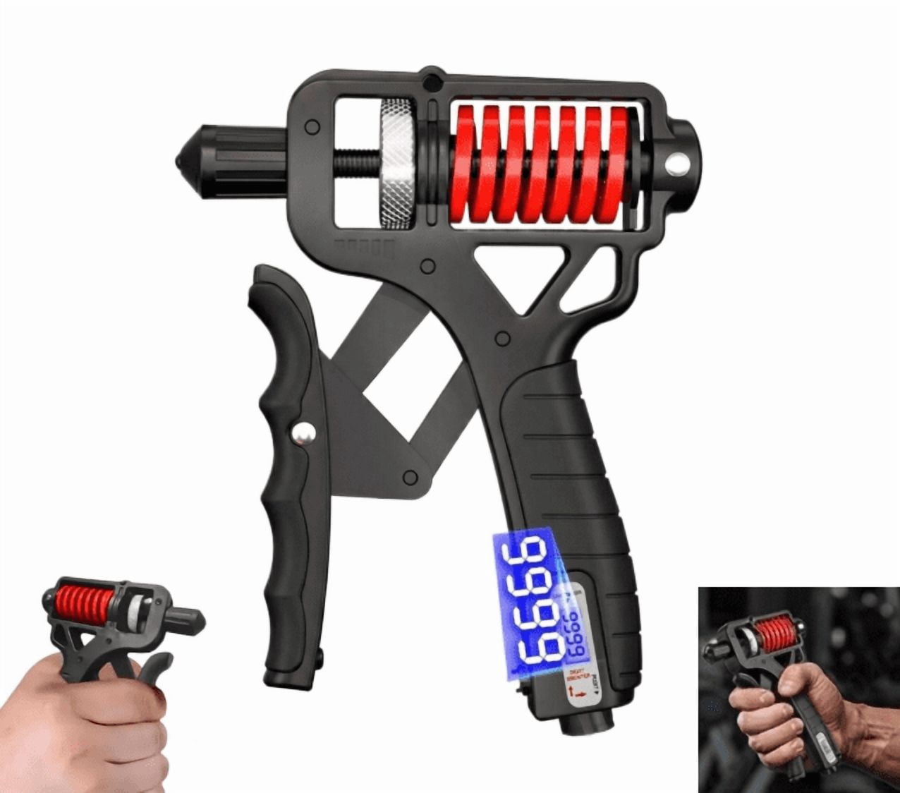 11-364 LBS Adjustable Hand Grip Strengthener with Electronic Counter ...