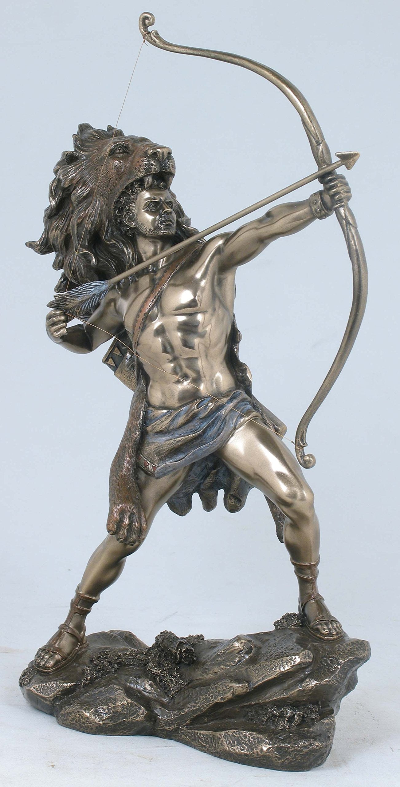 11.37" Cold Cast Bronze Color Hercules Aiming Bow and Arrow Figurine ...