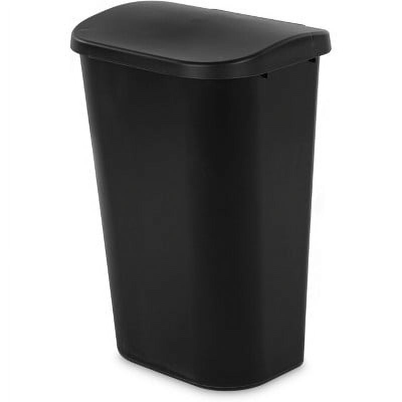 11.3gal Lift Top Waste Basket Black : Kitchen Trash Can, Fingerprint ...