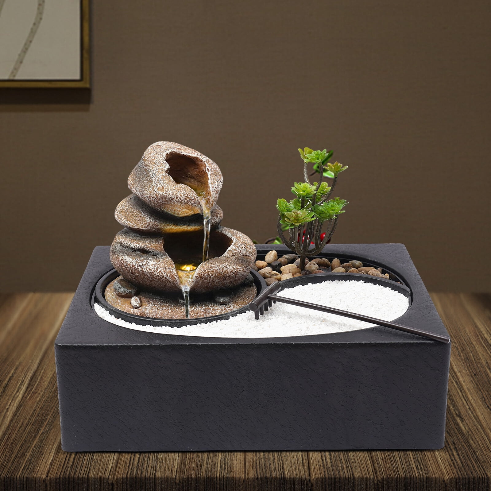 11.4*8.3*8.7 Black Table Top Water Fountain Indoor Water Fountains of ...