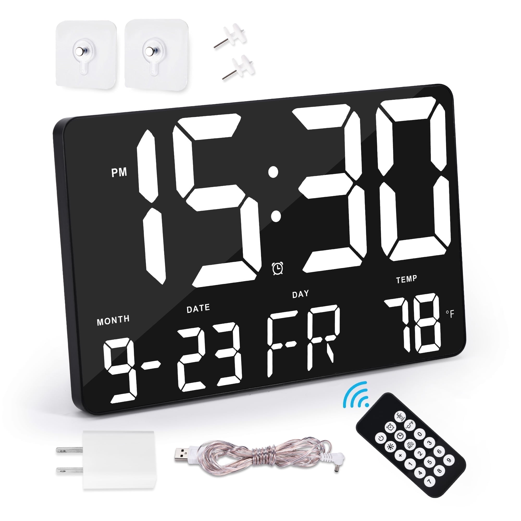 U-Pick 11.4" Digital Wall Clock with 3.54" Jumbo Numbers, Remote ...