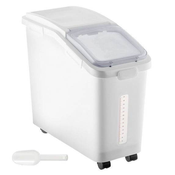 11.4 Gallon Ingredient Storage Bin, Rice & Flour Container on Wheels ...