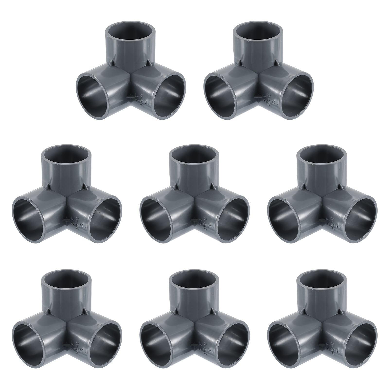 11/4" PVC Fittings, 8 Pcs 3 Way Elbow Connector Elbow PVC Corner Fitting, Grey - Walmart.com