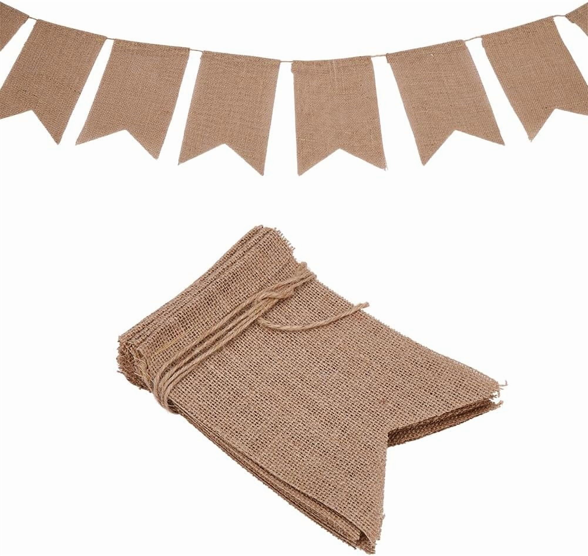 11.48FT Blank Burlap Banner Flags Holiday Bunting Banner 7.5 x 5 Inch ...