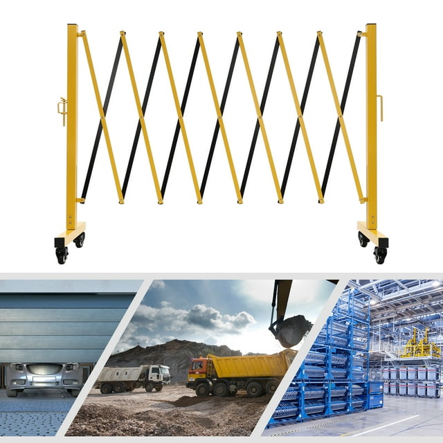 11.5*3.3 ft Mobile Barrier Gate Adjustable Traffic Fence Expandable ...