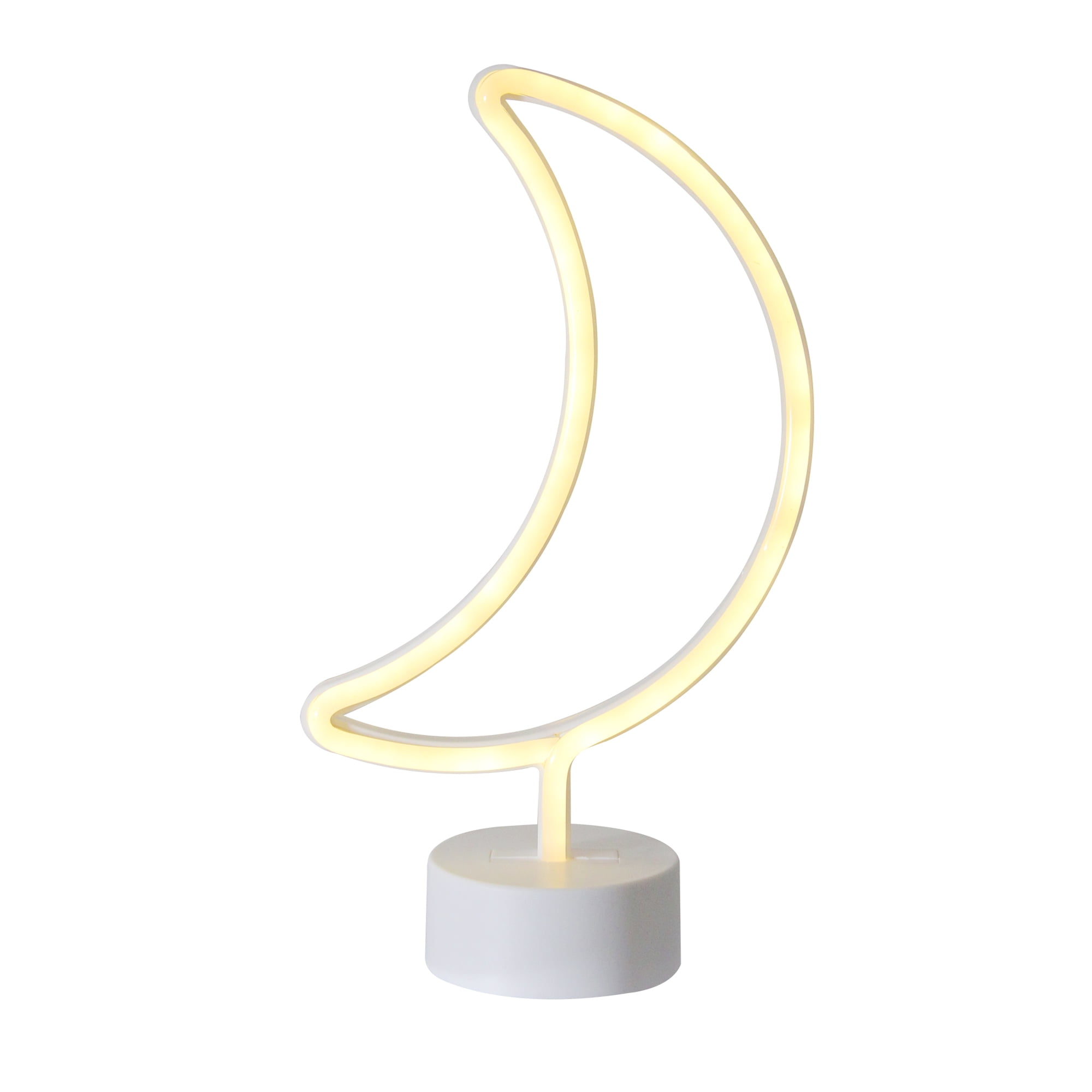 11.5" Battery Operated Neon Style LED Warm White Moon Table Light ...