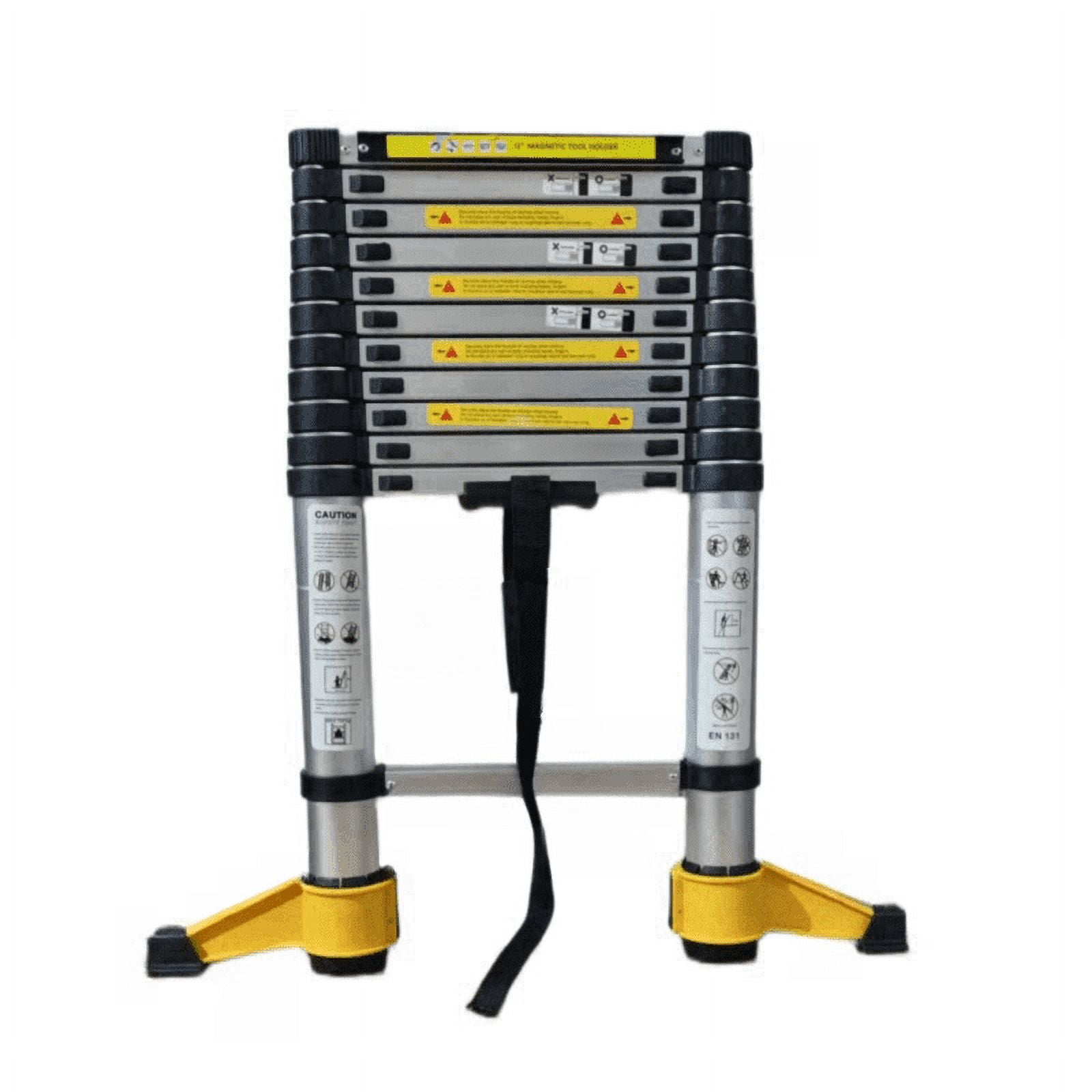 11.5 FT aluminum telescopic ladder, equipped with 360 ° rotatable ...