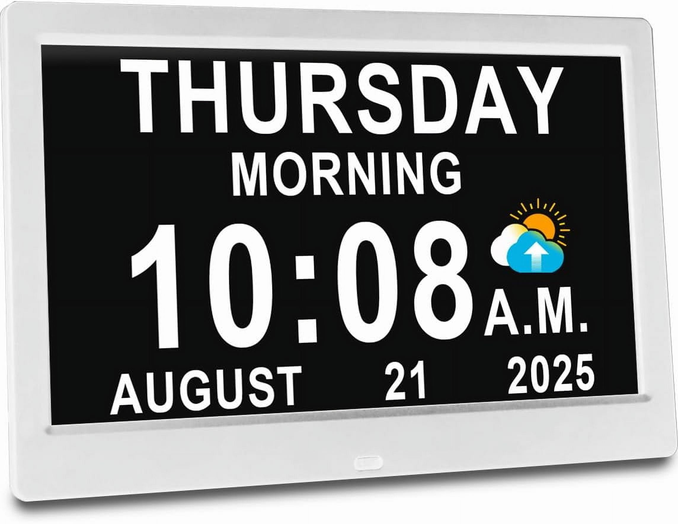 11.5 Inch Extra Large Digital Talking Clock with 19 Alarms, Auto DST, Talking Time, 20 Custom ...